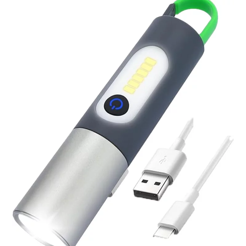 Multifunction Portable LED Torch Light (3 Modes) with Side Light & Hook ...